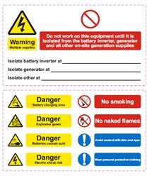 Battery Hazard Warning Label - Solar Trade Sales
